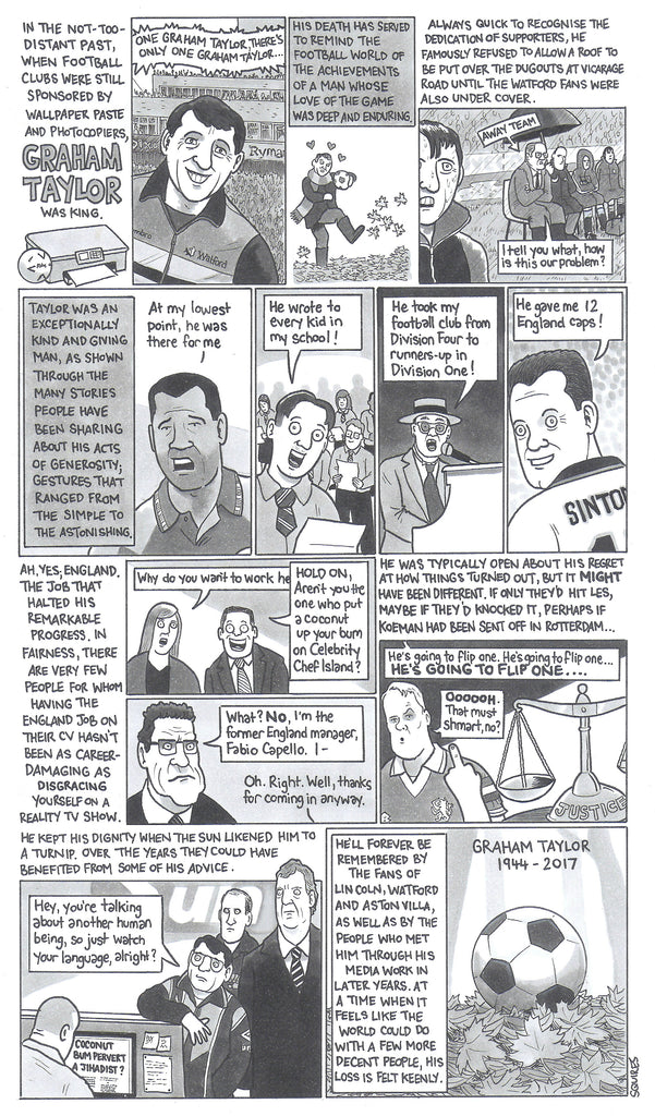 Graham Taylor Tribute, Signed A3 Print – David Squires